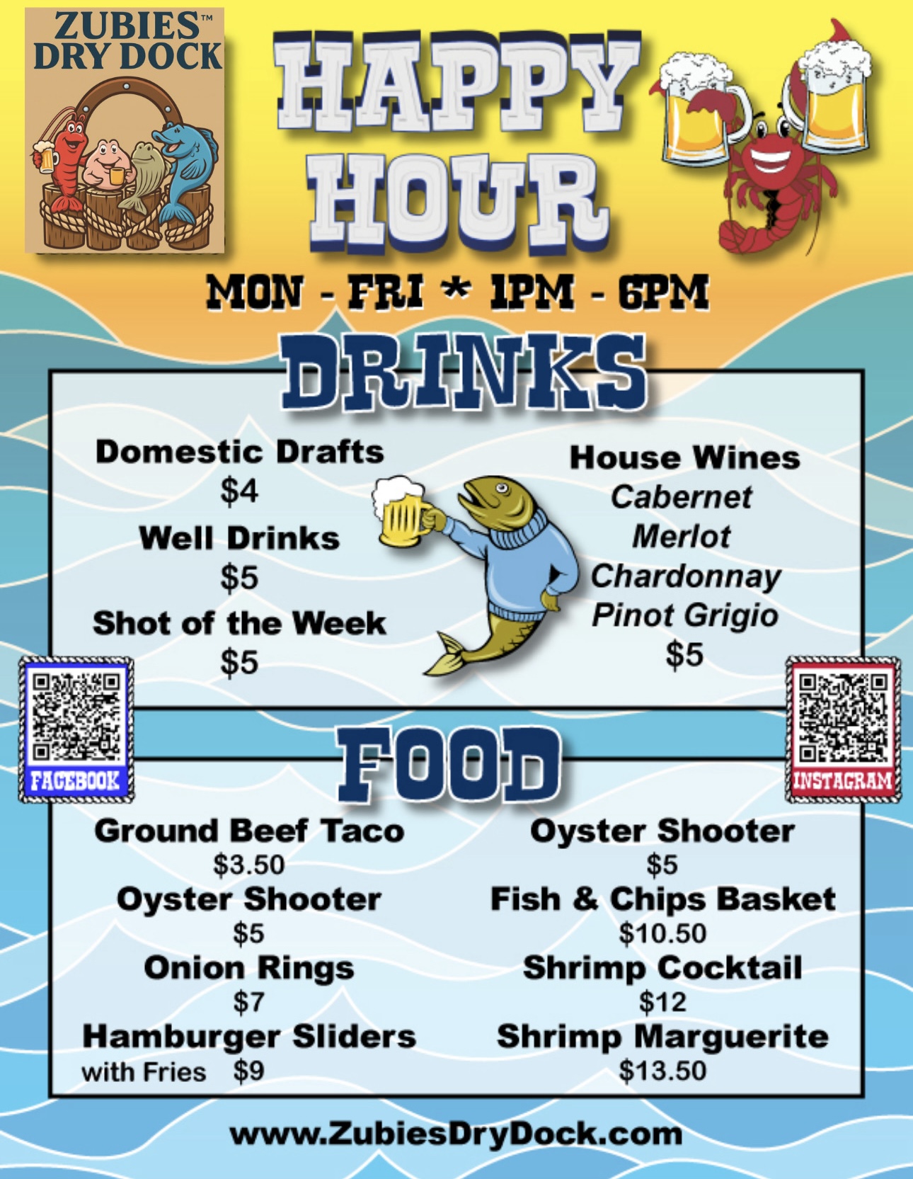 happy hour – Zubies Dry Dock